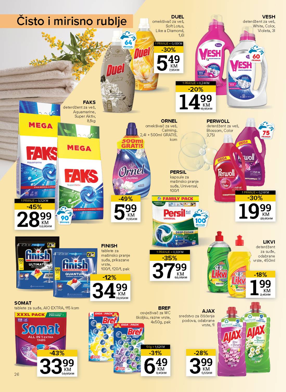 VESH deterdžent za veš, White, Color, Violeta, 3L - Cjenkanje