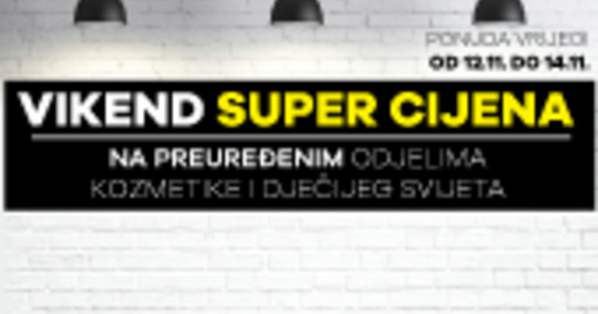 Super Konzum Wisa - VIKEND SUPER CIJENA 12.11. - 14.11.2021. | Konzum